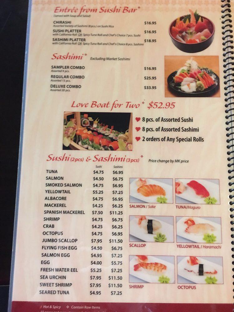 Menu at Sakura's Sushi and Grill restaurant, Kingman