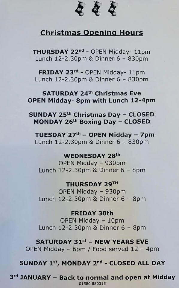 Menu at George inn pub & bar, Robertsbridge