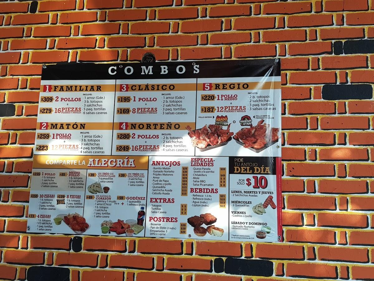 Menu at Pollo Matón restaurant, San Nicolás de los Garza, Av. las ...