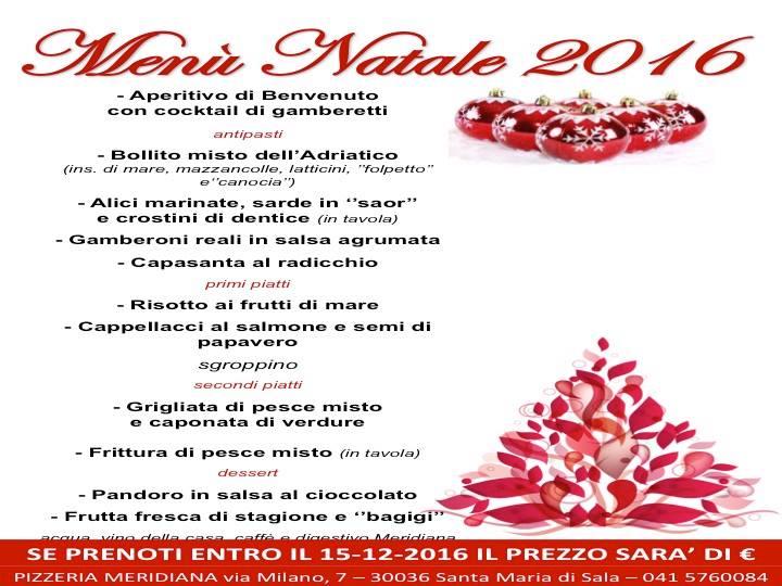 Menu at Pizzeria Meridiana, Santa Maria di Sala