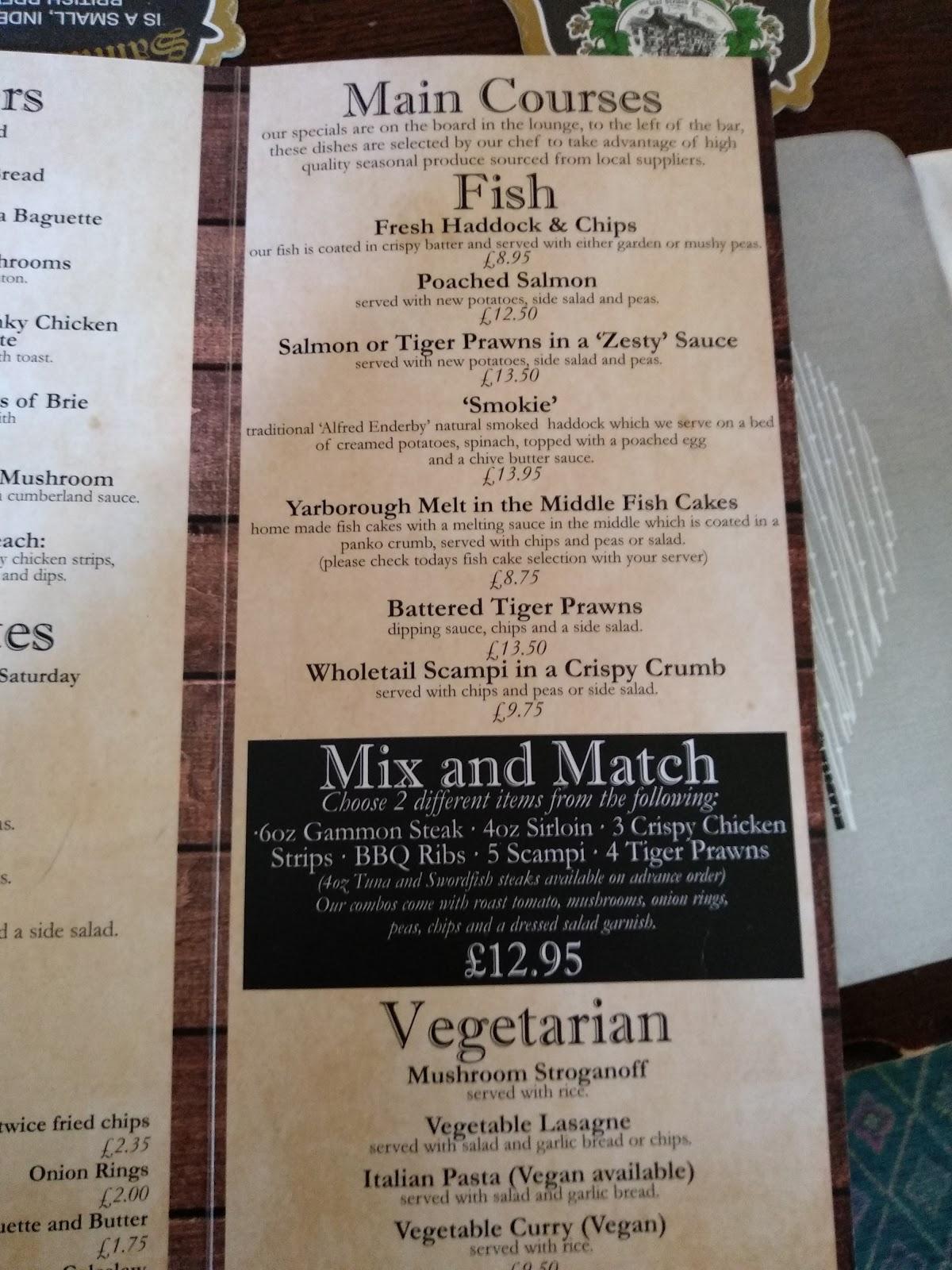 Menu at Yarborough Arms pub & bar, Ulceby
