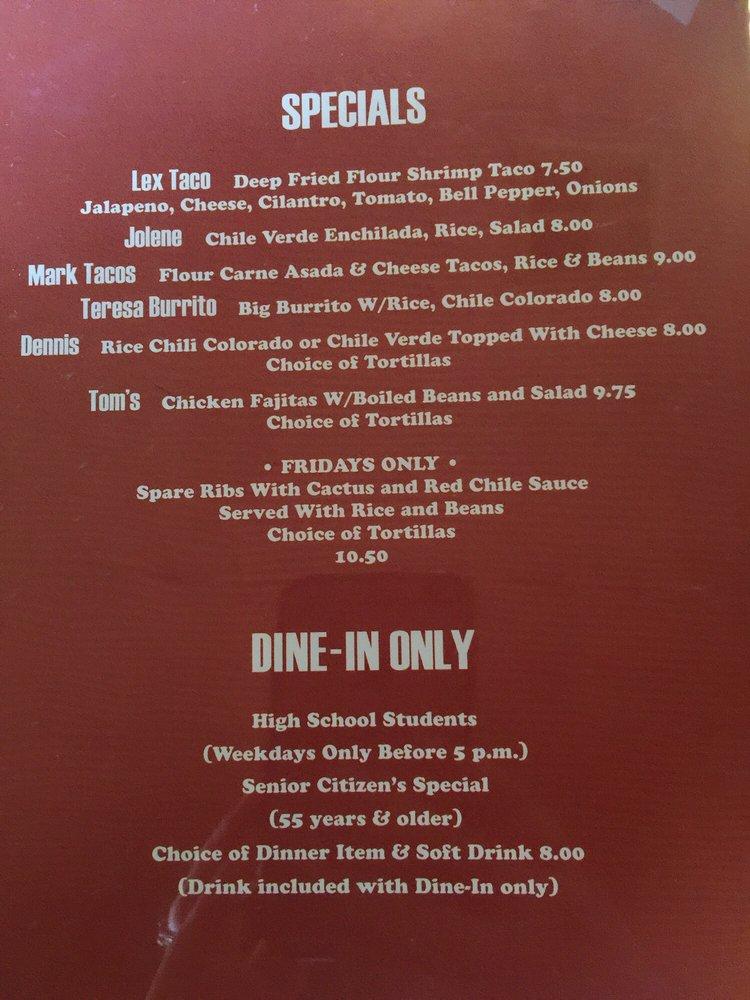 Menu at Deli Casa restaurant, Kingsburg, California St