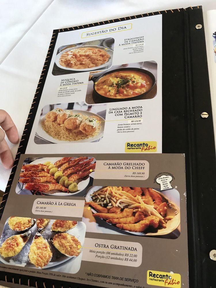Menu em Recanto Da Sereia Fábio restaurante, Itapema