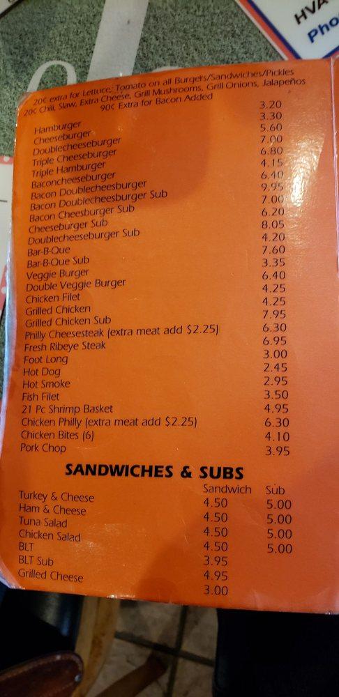 Menu at Riverside Lunch restaurant, Charlottesville