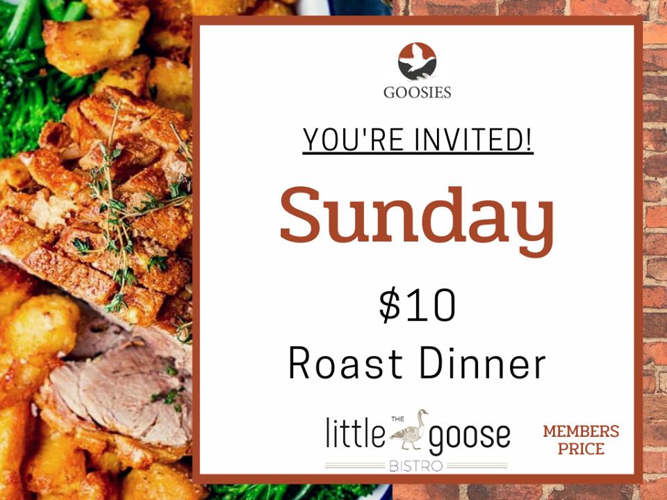 Menu at Goosies Sport & Recreation Club, North Mackay