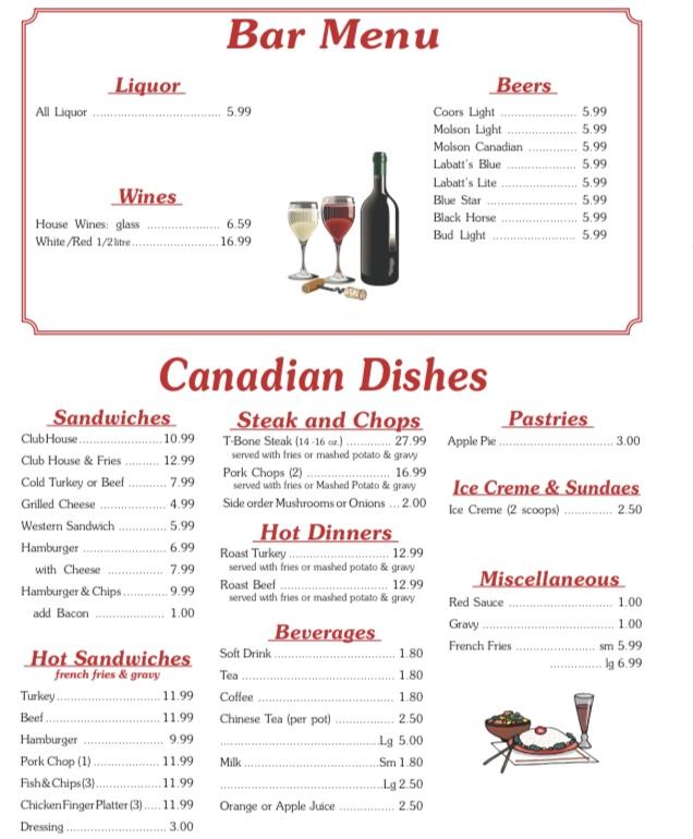 Menu at Highlight Restaurant, Gander