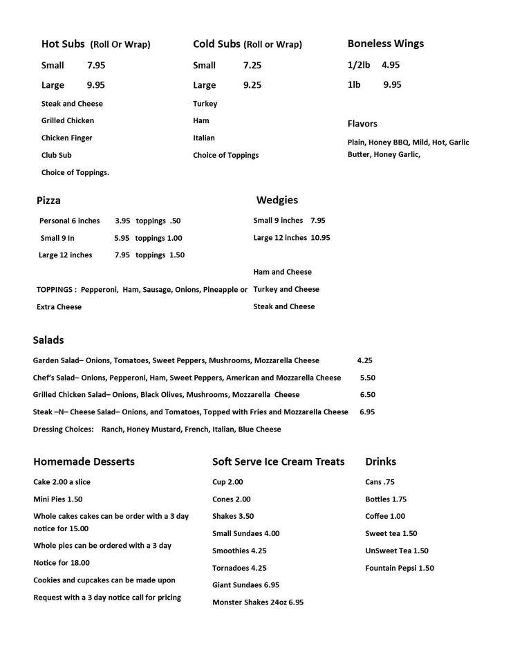Menu at Iron Rail Diner restaurant, Mount Savage, Mt Savage Rd NW