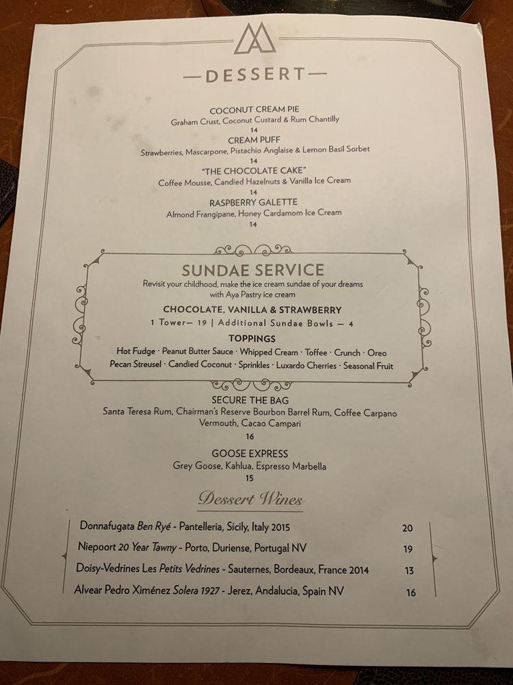 Menu at Maple & Ash steakhouse, Scottsdale, E Camelback Rd #130