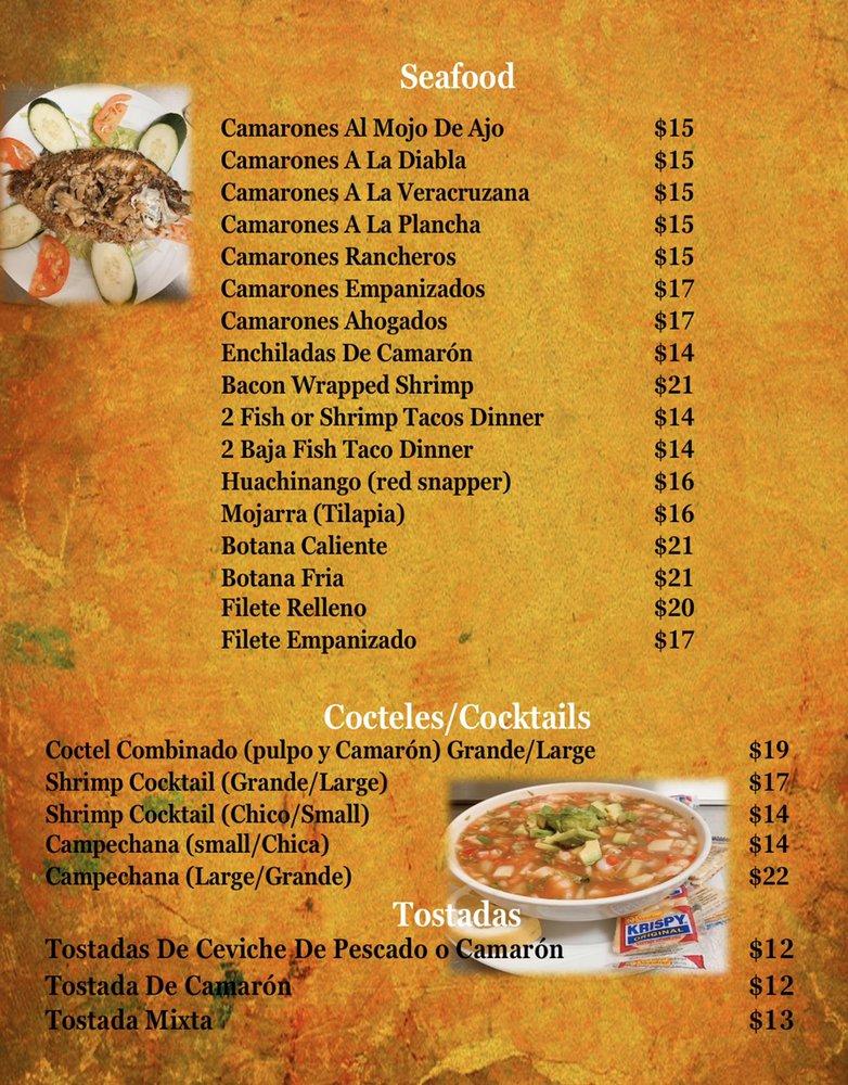 Menu at Mi Favorito Place Mexican Restaurant, Fowler