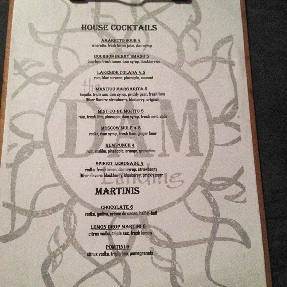Menu at The Dam Landing pub & bar, Rochester, Ewing Rd