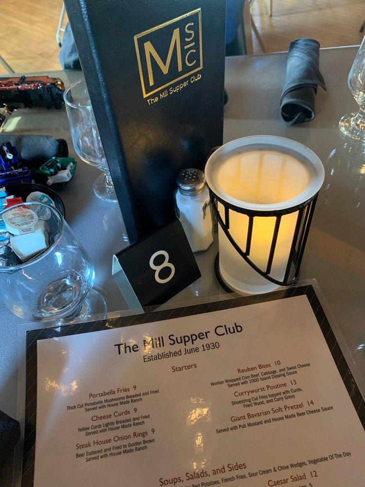 Menu at The Mill Supper Club, Sturgeon Bay