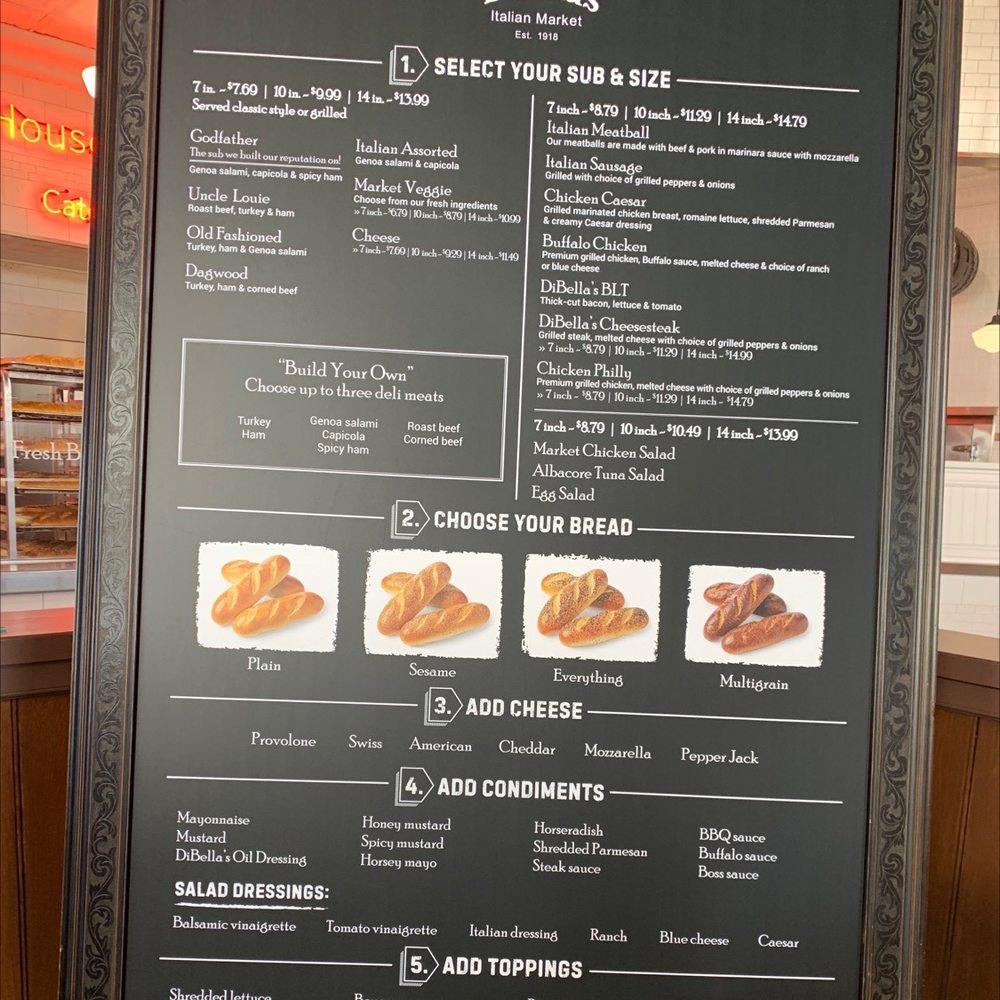 Menu at DiBella's Italian Market pizzeria, Rochester, 620 Jefferson Rd