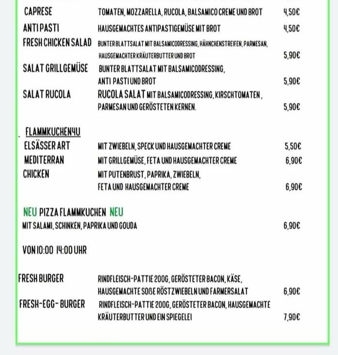 Speisekarte von Café Fresh4u restaurant, Röthenbach an der Pegnitz