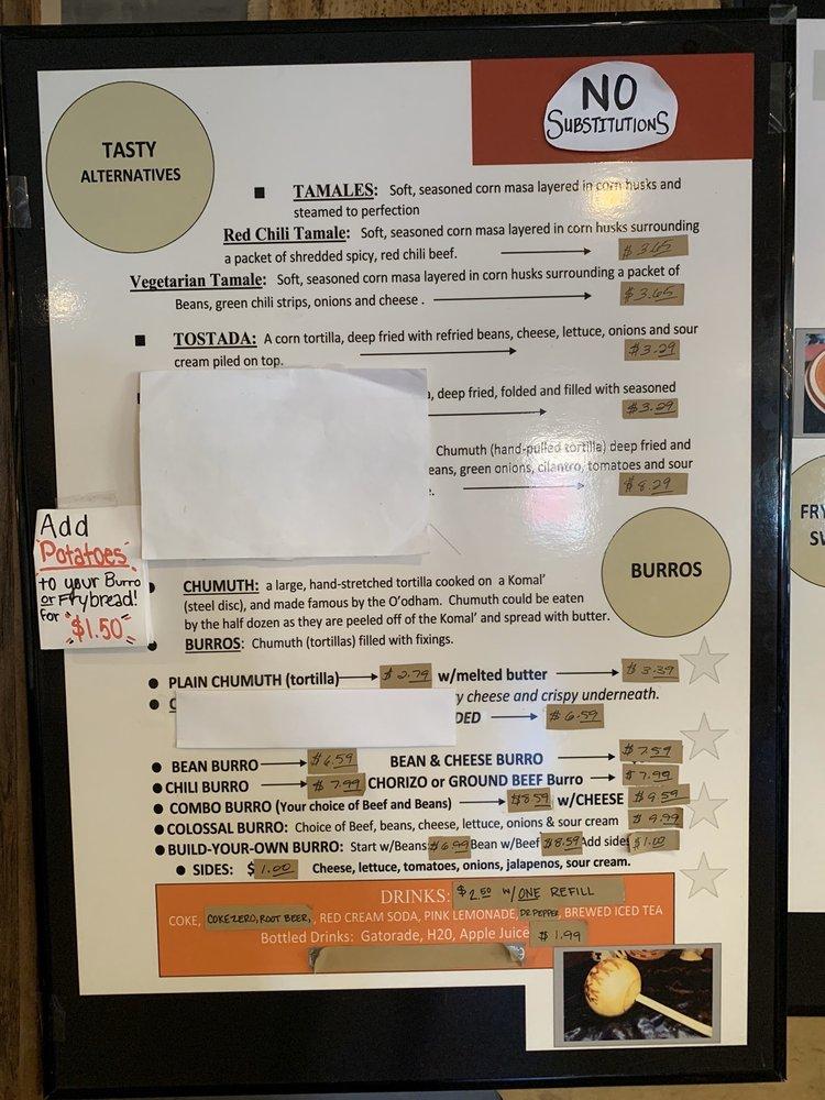 Carta del restaurante Fry Bread House, Phoenix, N 7th Ave