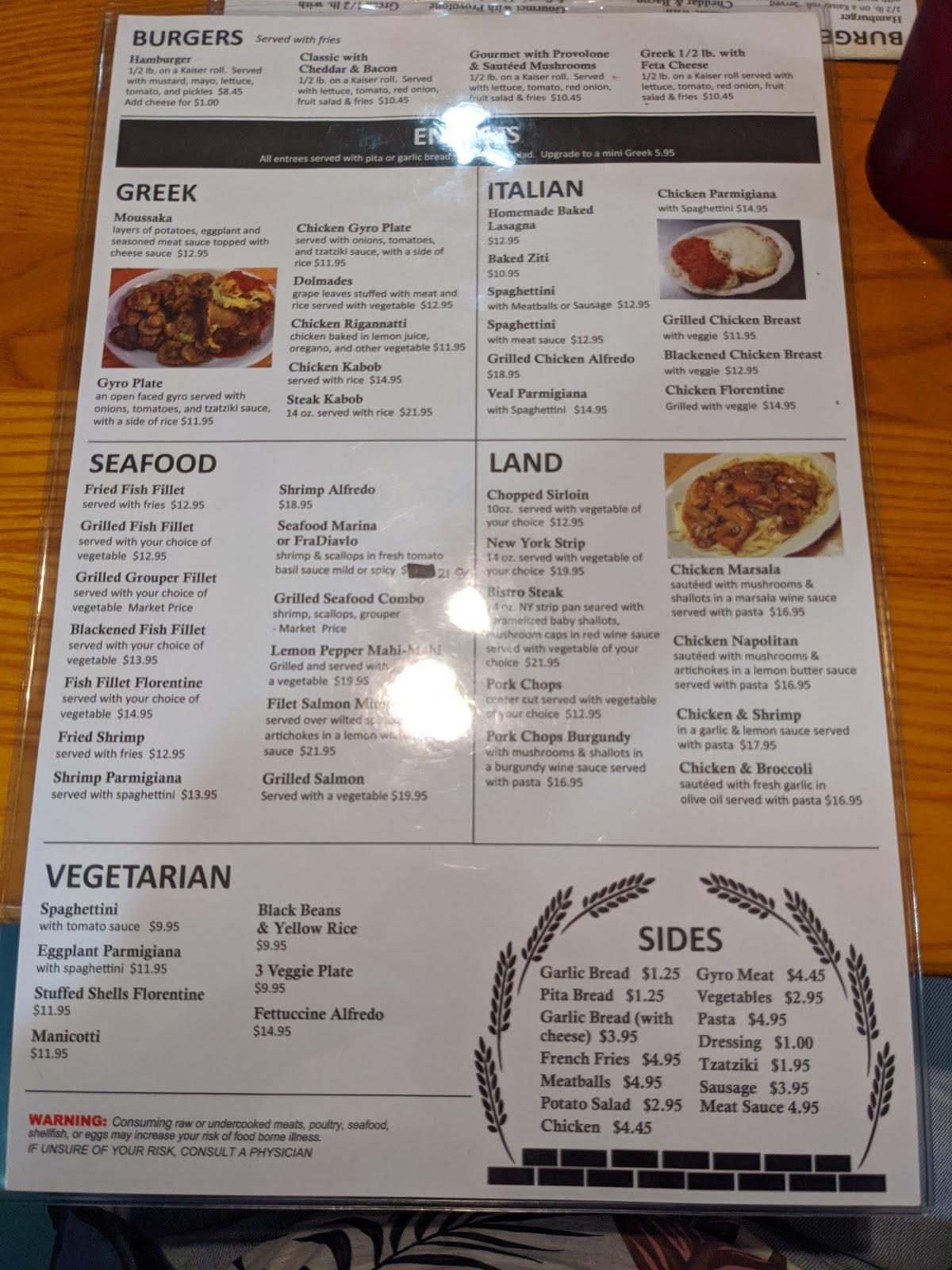 Menu at Stefano Greek Italian Restaurant, Temple Terrace, N 56th St
