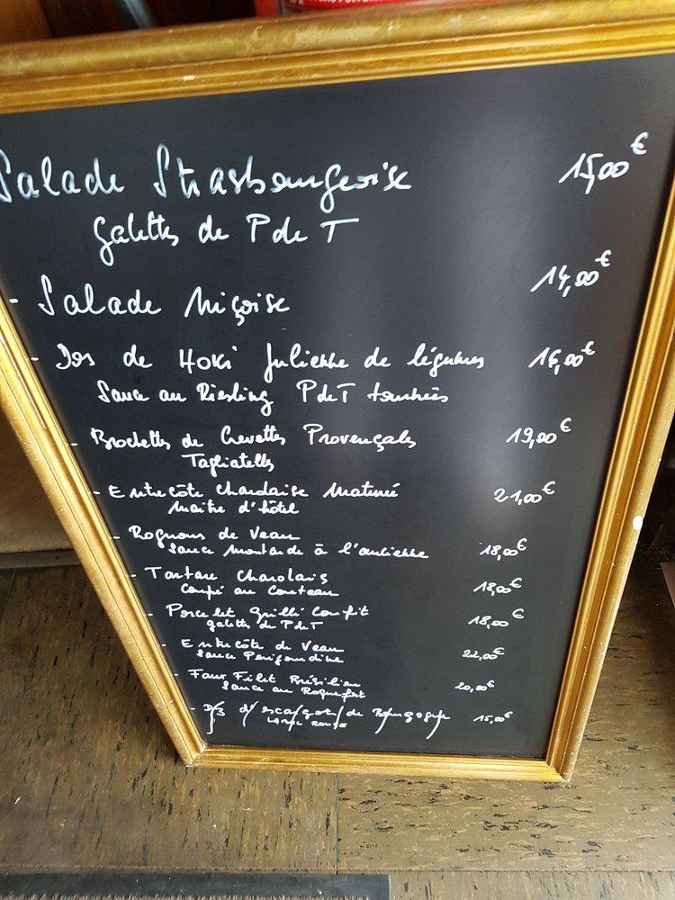 Menu au Stratus Bar Sarre-Union, Sarre-Union, Route Nationale