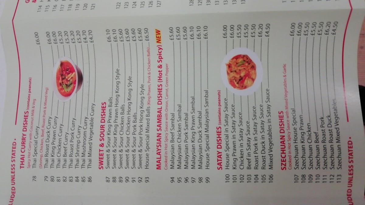 Menu at Dragon House fast food, Cheddar