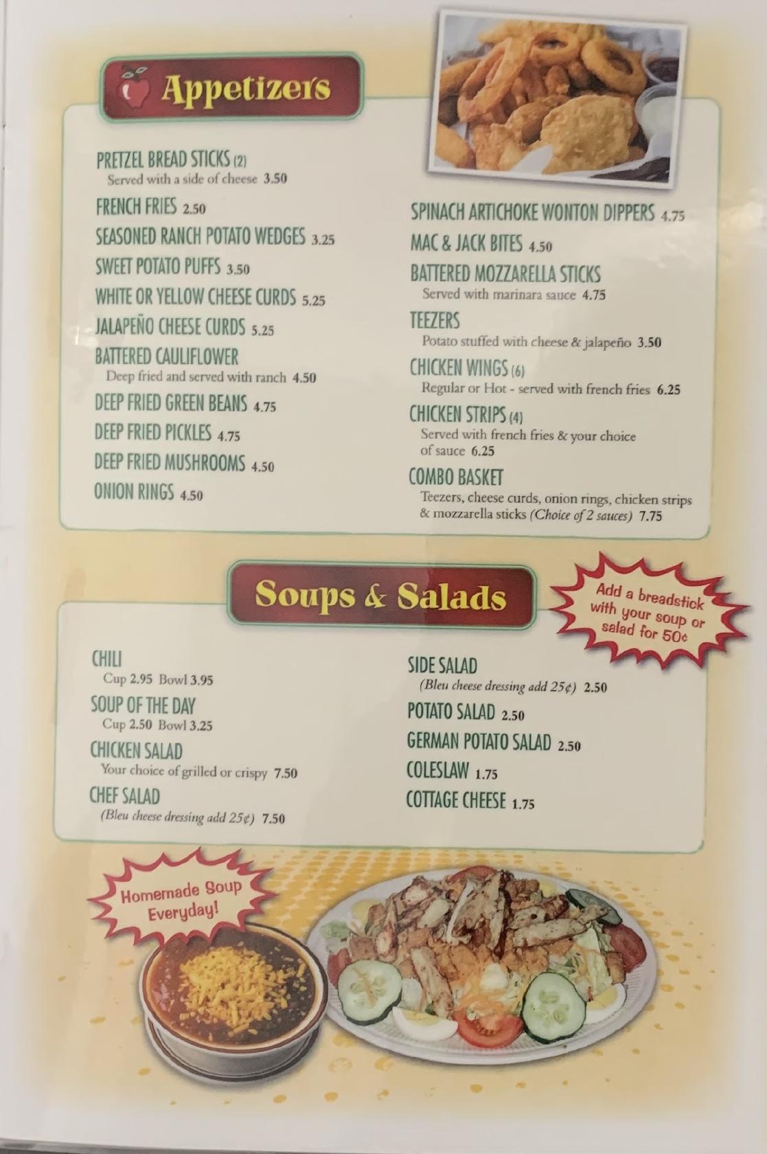 Menu at Edgewater pub & bar, Marinette