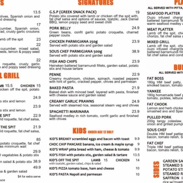 Menu at Fat Chef Keilor East restaurant, Keilor East, Unit 16/235 ...