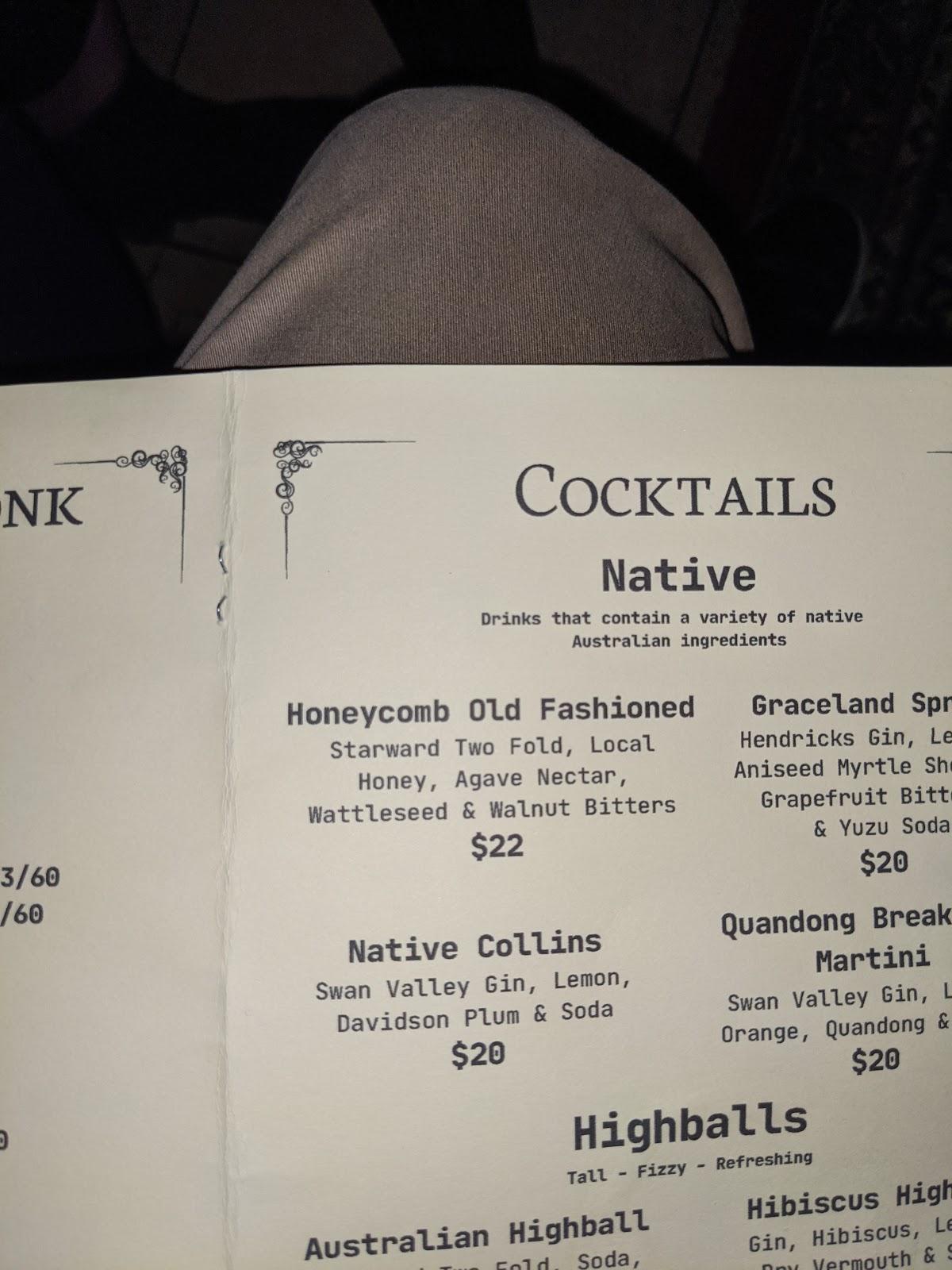Menu at Foxtrot Unicorn pub & bar, Perth