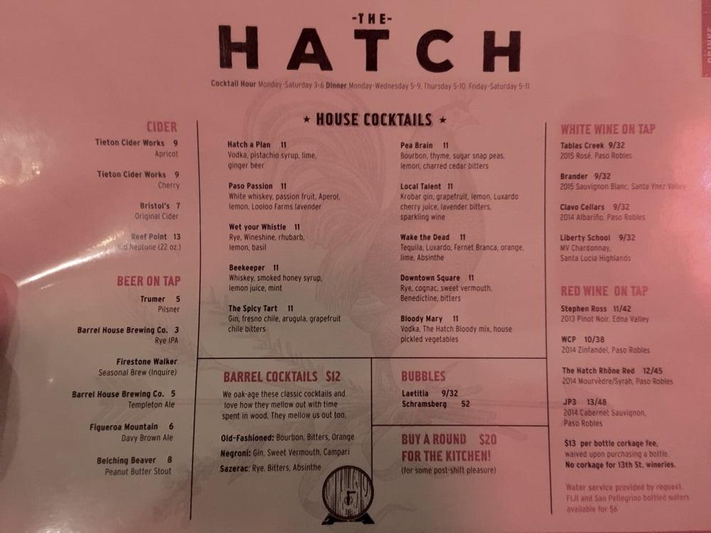 Menu at The Hatch Rotisserie & Bar, Paso Robles