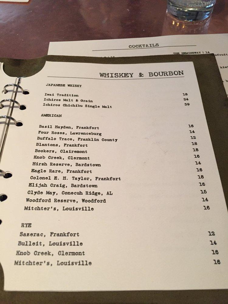 Menu at Buccan restaurant, Palm Beach