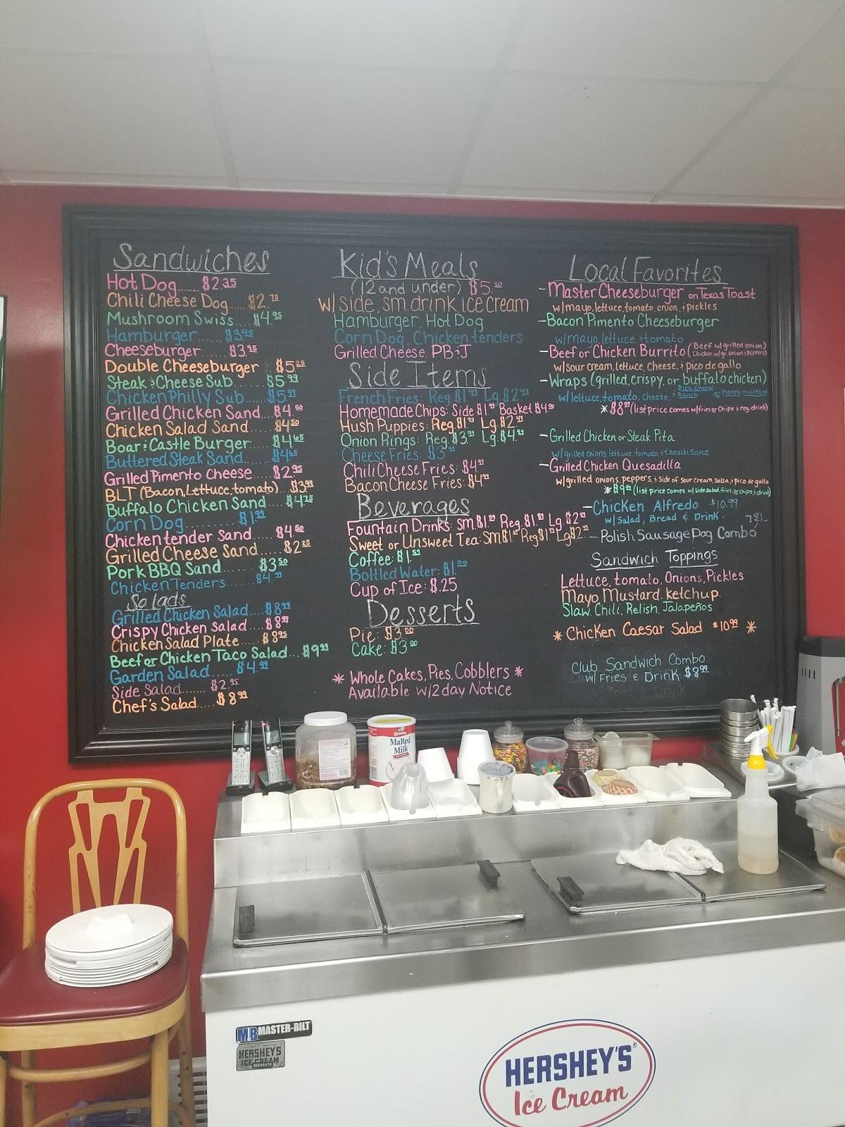 Menu at Center Grove Grill & Soda Shop restaurant, Greensboro