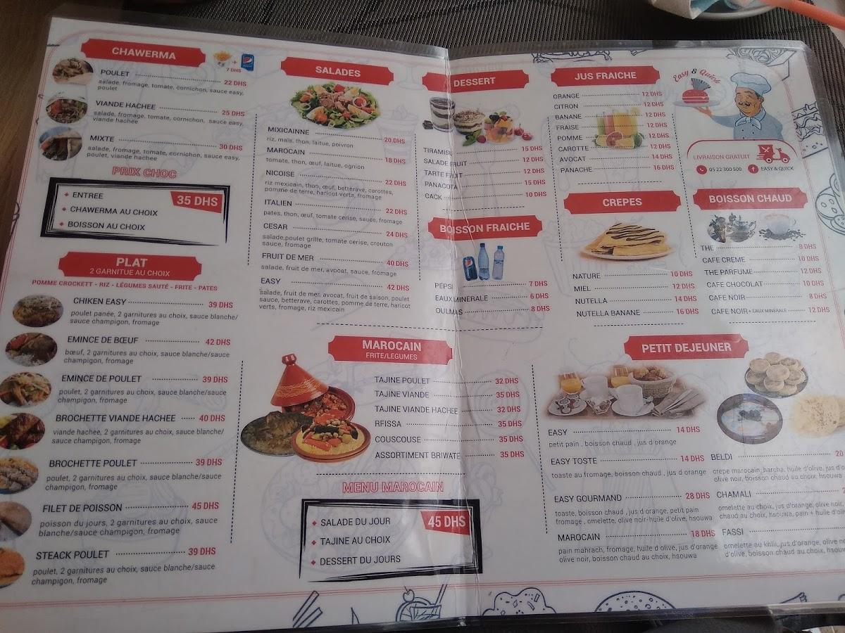 Menu at Easy & Quick restaurant, Casablanca