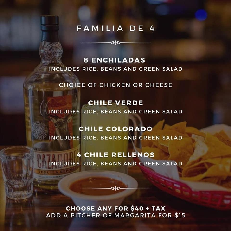 Menu at The Original Mexico Lindo Restaurant, San Jose, Foxworthy Ave