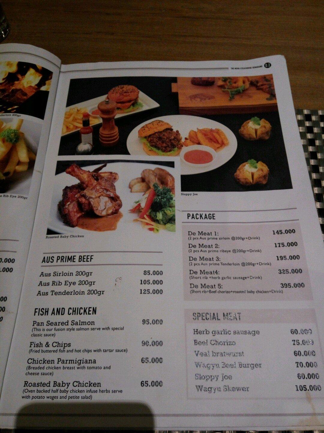 Menu at Eatmeat Steak House steakhouse, Semarang, 2C9P+89C
