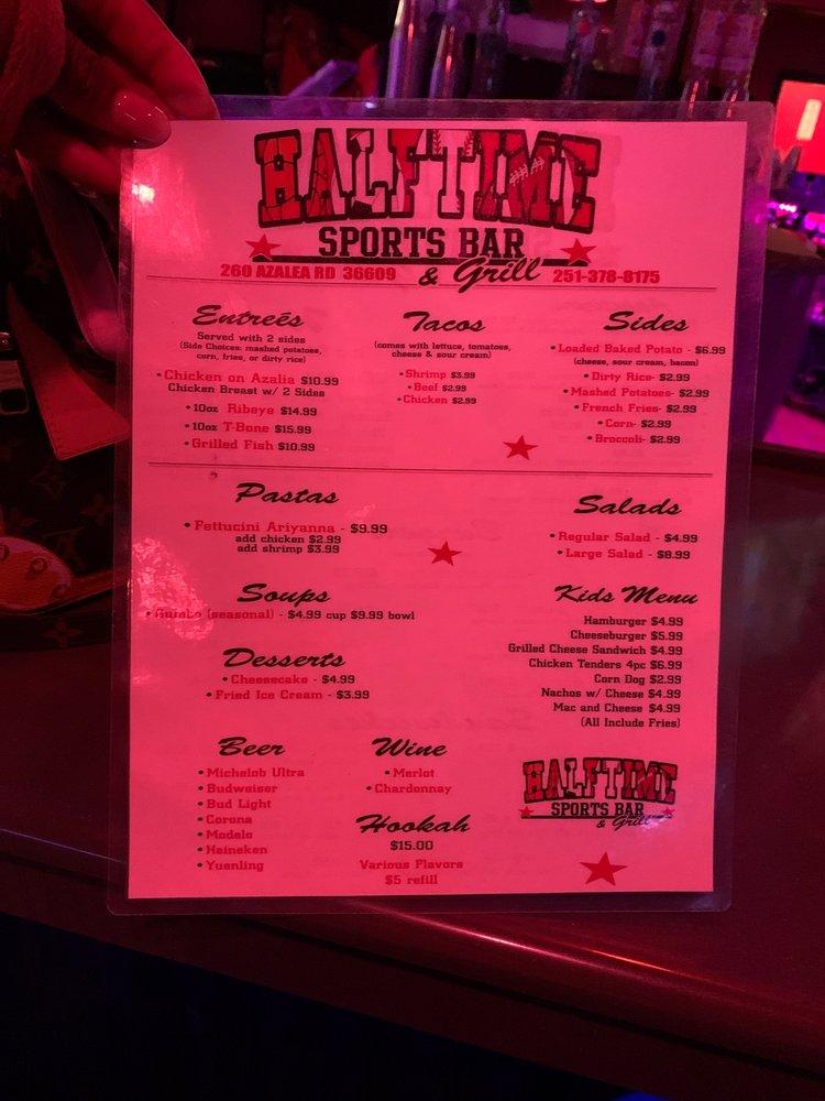 Menu at Halftime Bar & Food, Mobile