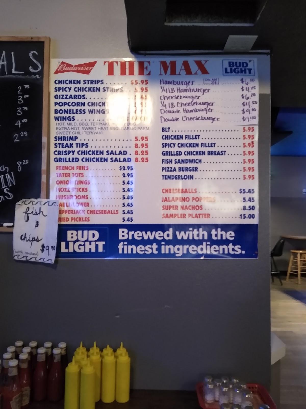 Menu at Max Bar & Grill, Wayne