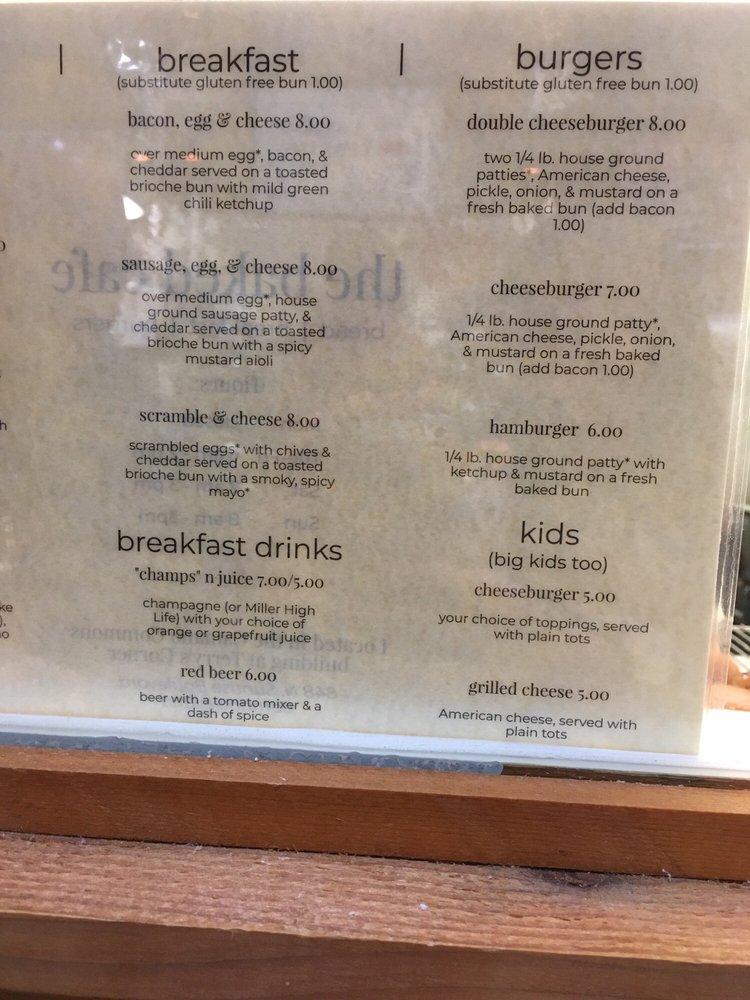 Menu at The Baked Cafe, Camano Island