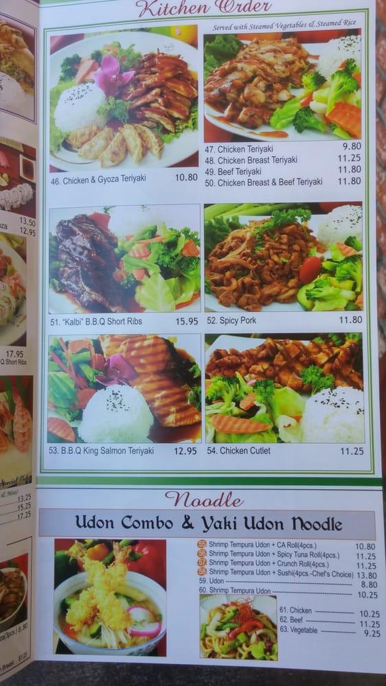 Menu at Dong Hae Sushi restaurant, Lompoc