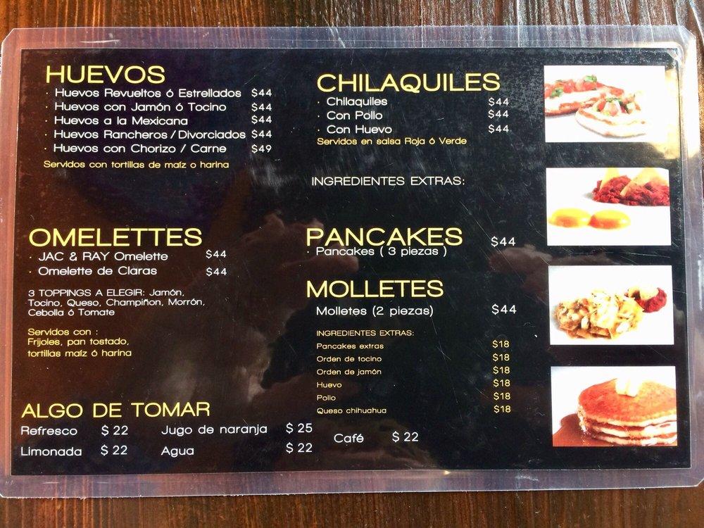 Menu at Jac&Ray, Monterrey, Padre Mier Pte. 374 Col. Centro