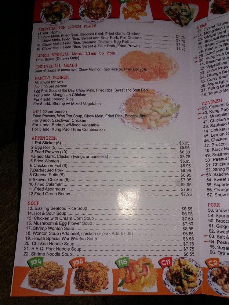 Menu at Mei Mei restaurant, Patterson
