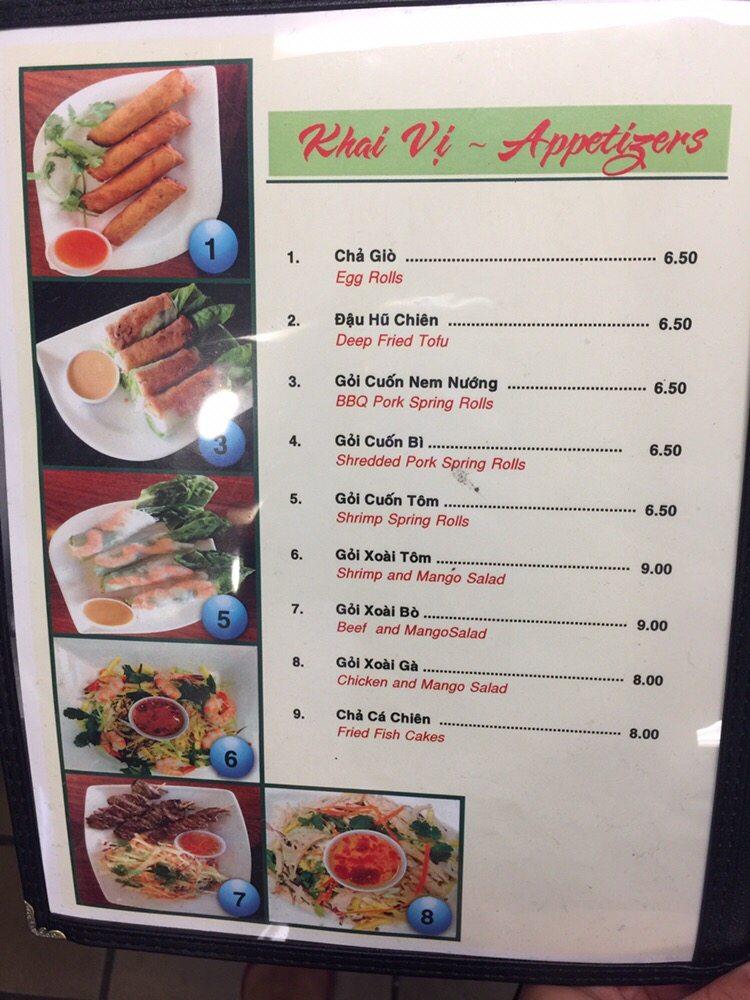 Menu at Vietnam House Restaurant, Alameda