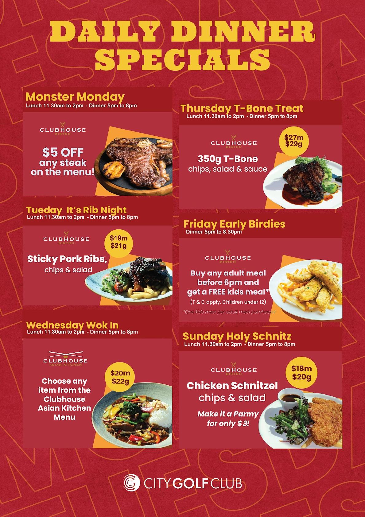 Menu at Clubhouse Bistro & Clubhouse Asian Kitchen, South Toowoomba
