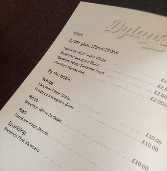 Menu at Dylan's Kitchen restaurant, Bournemouth