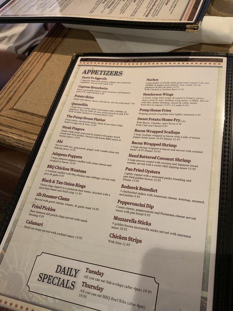 Menu at Pump House Bar & Grill, Terrebonne