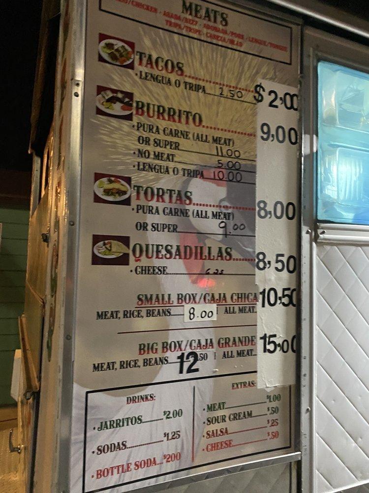 Menu at Bienvenidos T. EL Grullense restaurant, Stockton