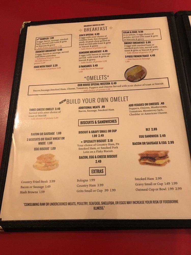 Menu at Lisa's Country Kitchen restaurant, Jefferson City