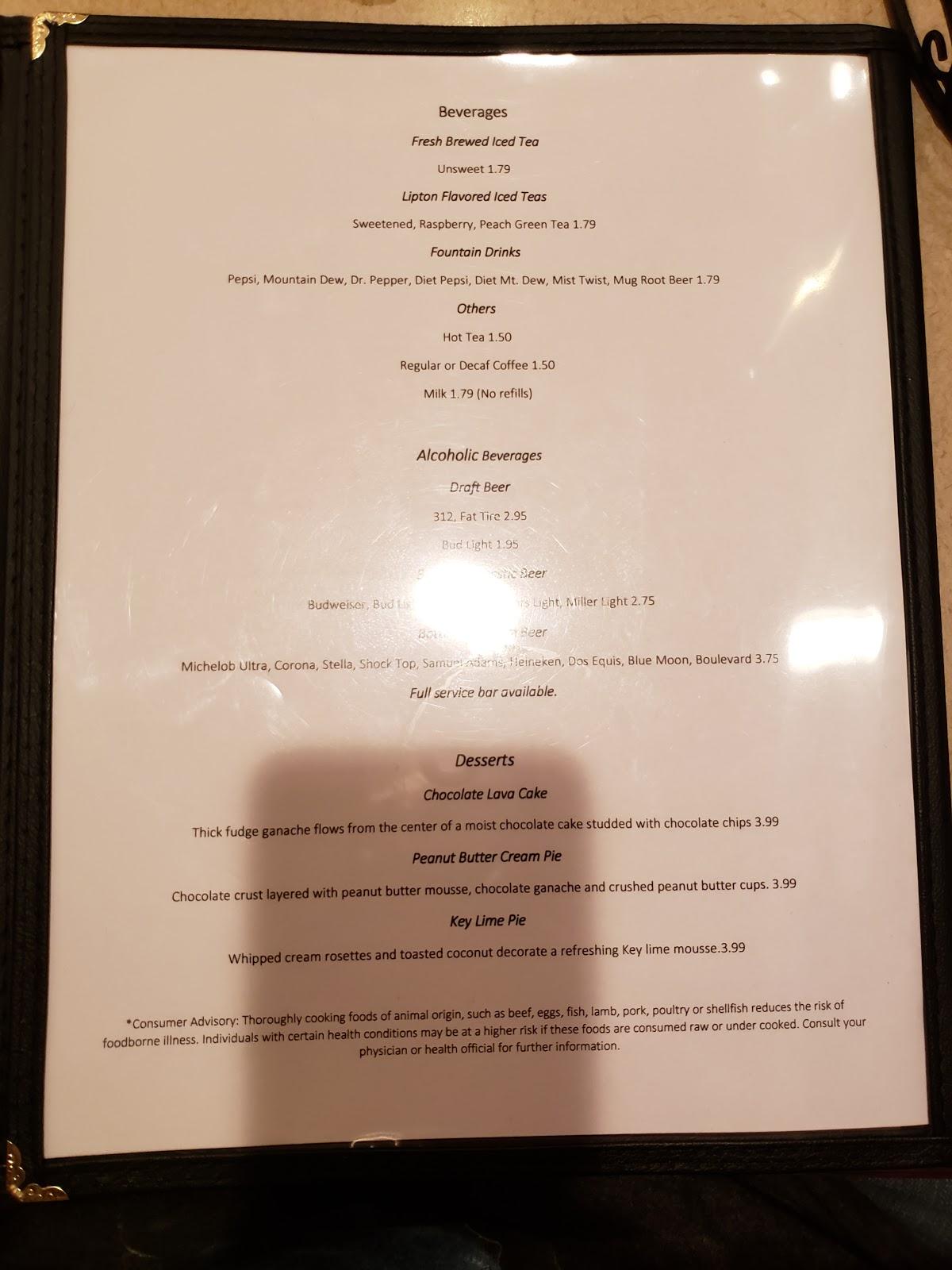 Menu at Firehouse Restaurant, Red Oak