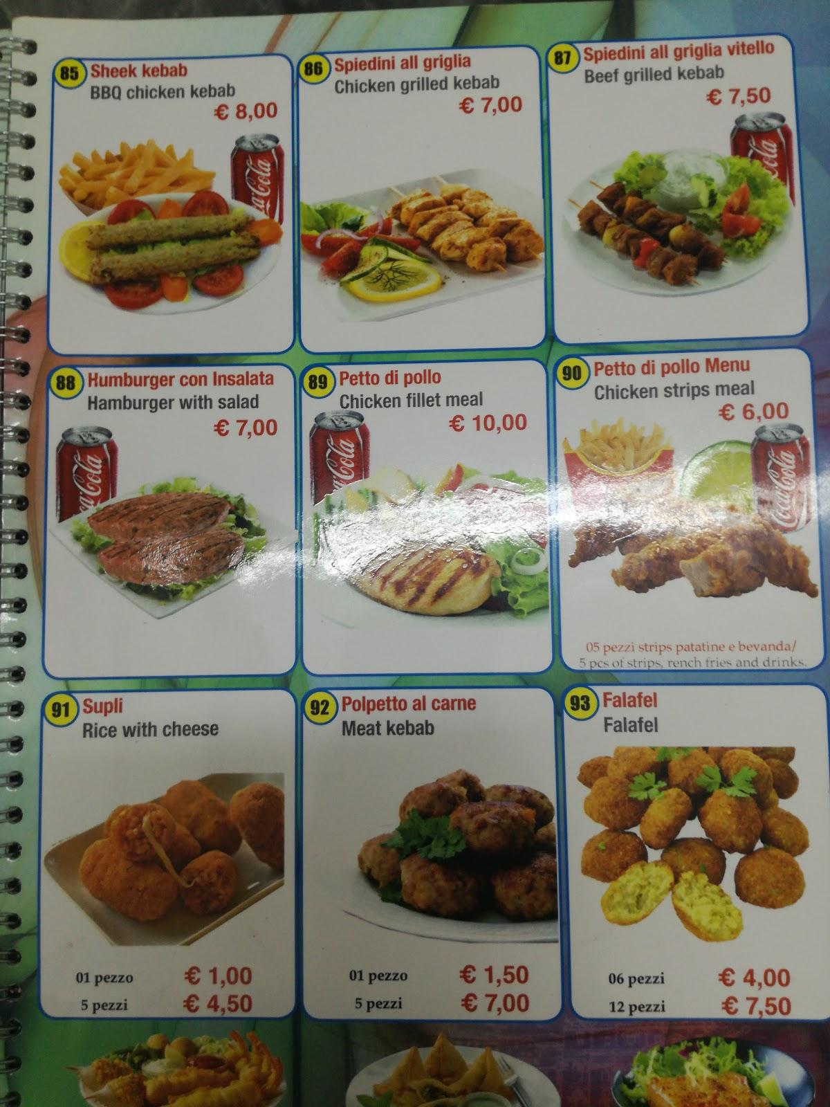 Menu at Halal Vatican Food fast food, Rome
