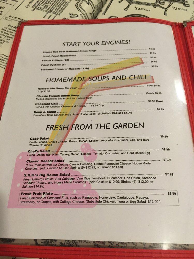 Menu at Sebastian's Roadside Restaurant, Sebastian