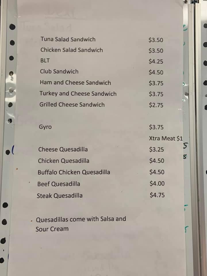 Menu at Skymart Snack Shop restaurant, Lincoln