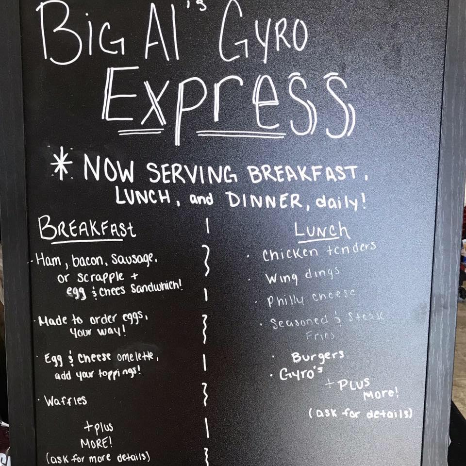Menu at Gyros Express Cafe, Front Royal