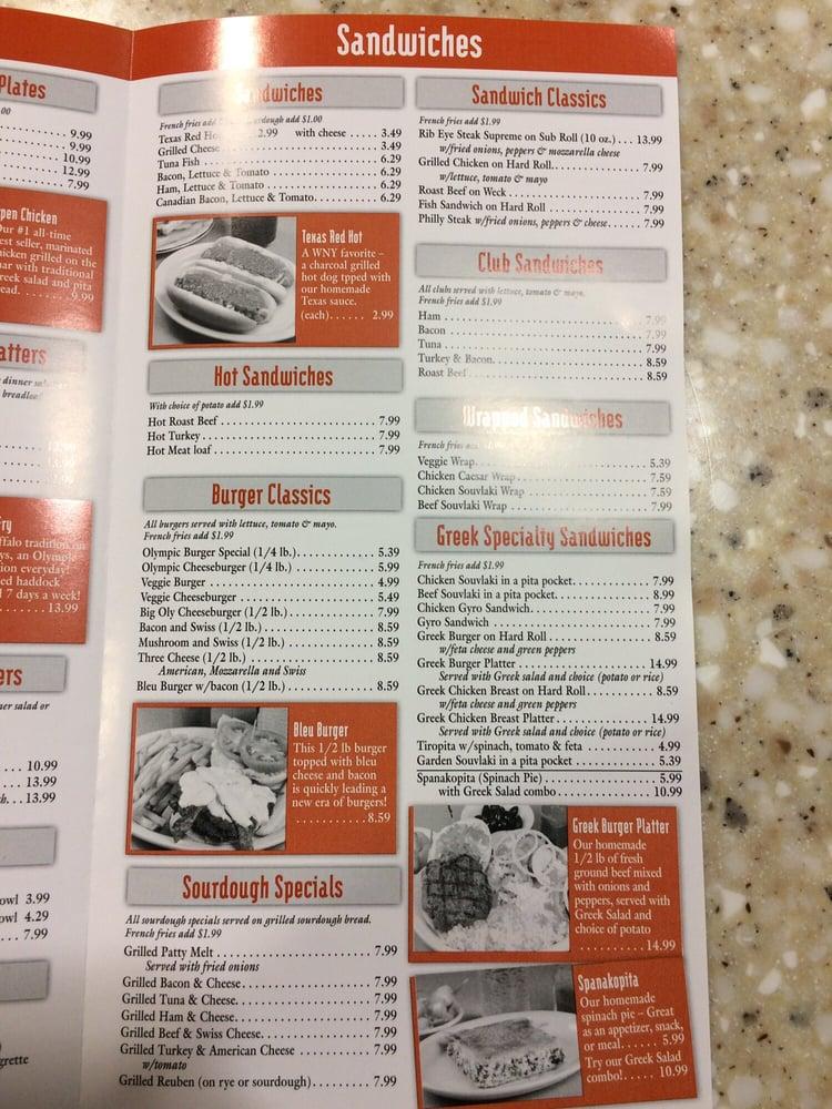 Menu at Olympic Restaurant, Buffalo
