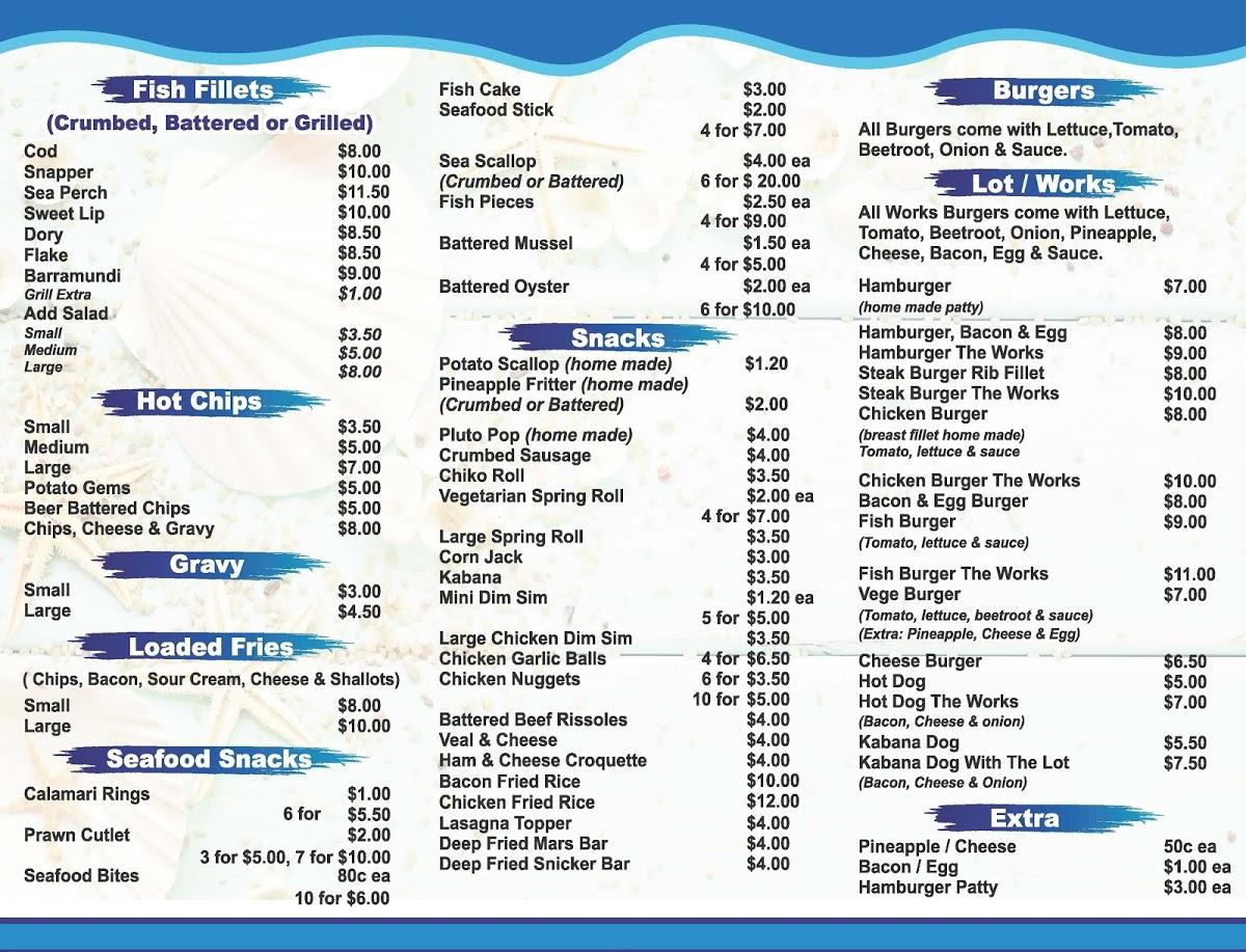 Menu at Seafood House fast food, Augustine Heights