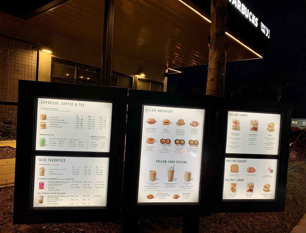 Menu at Starbucks Drive Thru, Escondido, 121 W Lincoln Ave